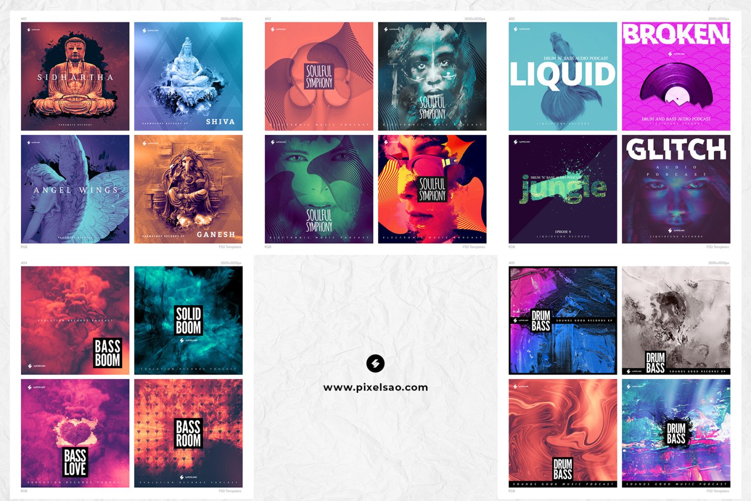 Electronic Music Album Covers – Big Bundles | Pixelsao Templates