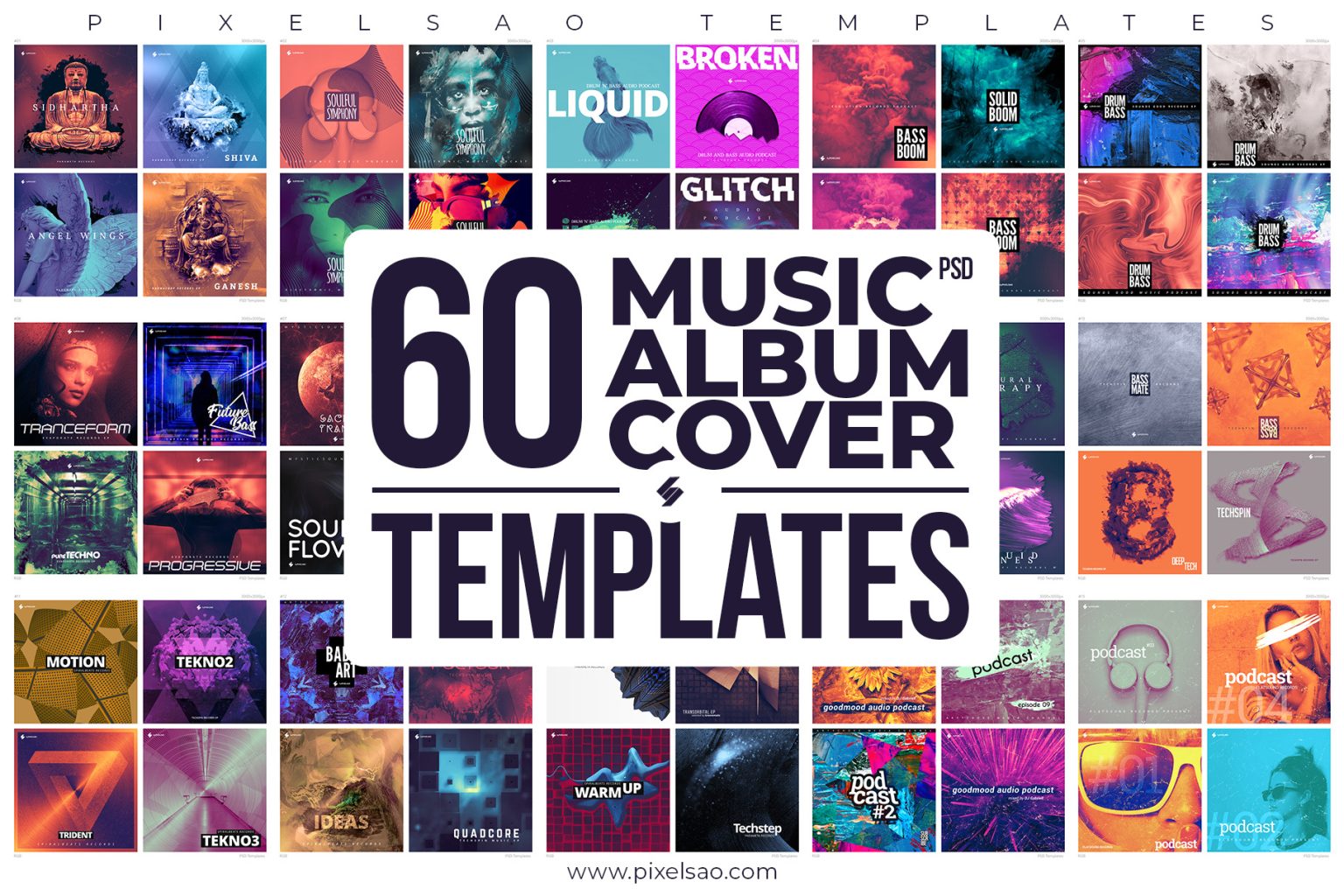 Electronic Music Album Covers – Big Bundles | Pixelsao Templates