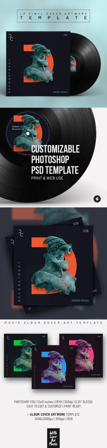 LP Vinyl Album Cover PSD Templates | Pixelsao Templates